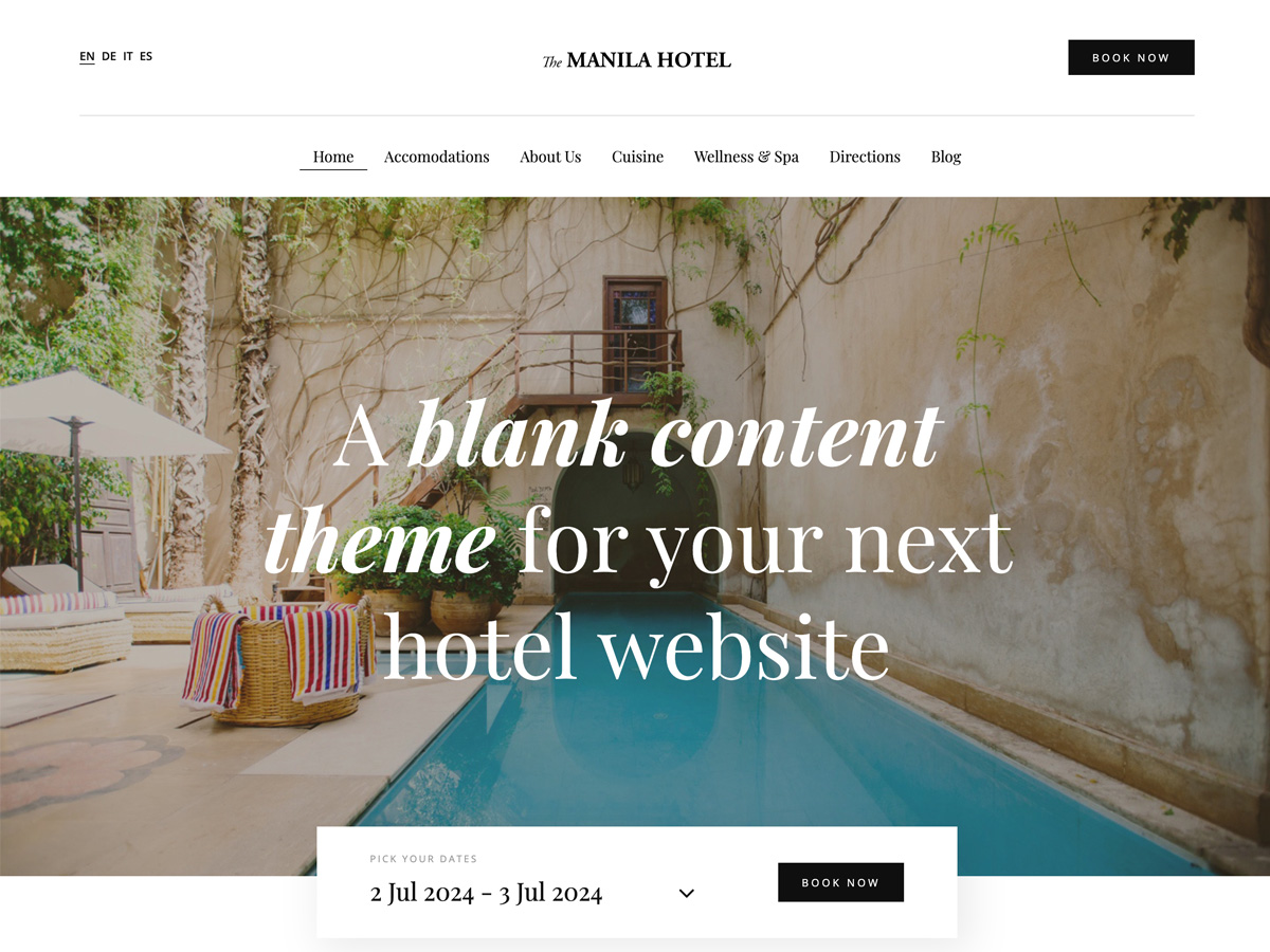 Free WordPress Hotel Theme | WP Hotelier